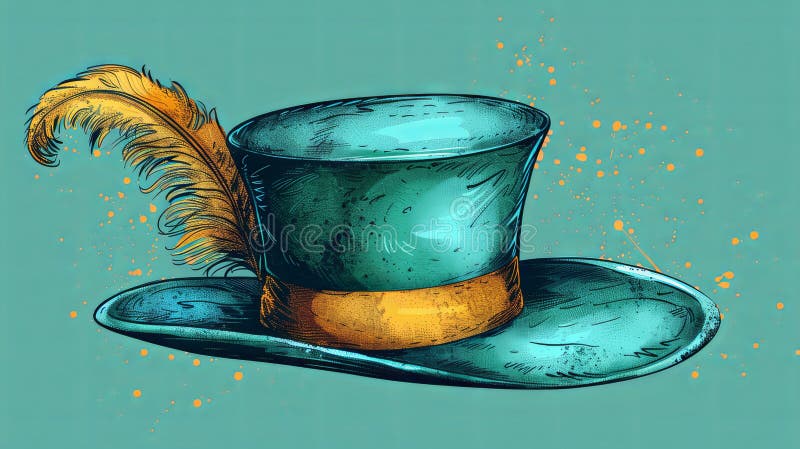 Traditional German Hat with Feather Illustration, Ideal for Oktoberfest ...