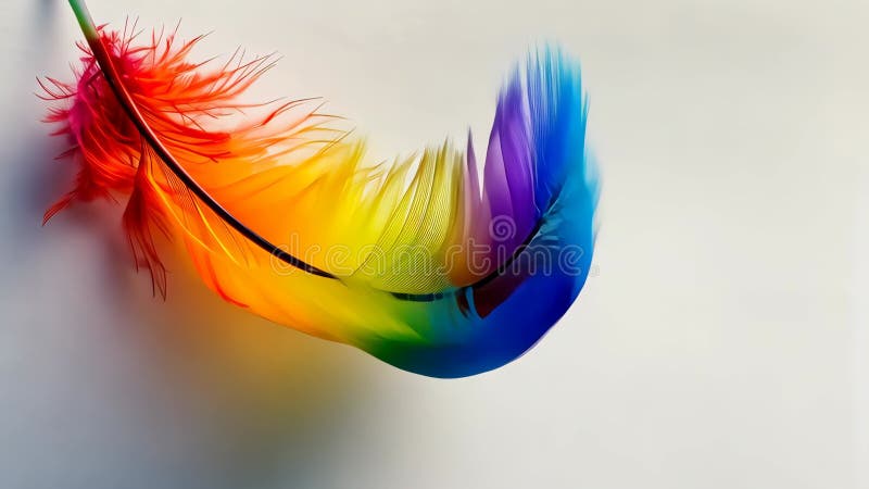 Vibrantly Colored Feather on White Background Stock Video - Video of ...