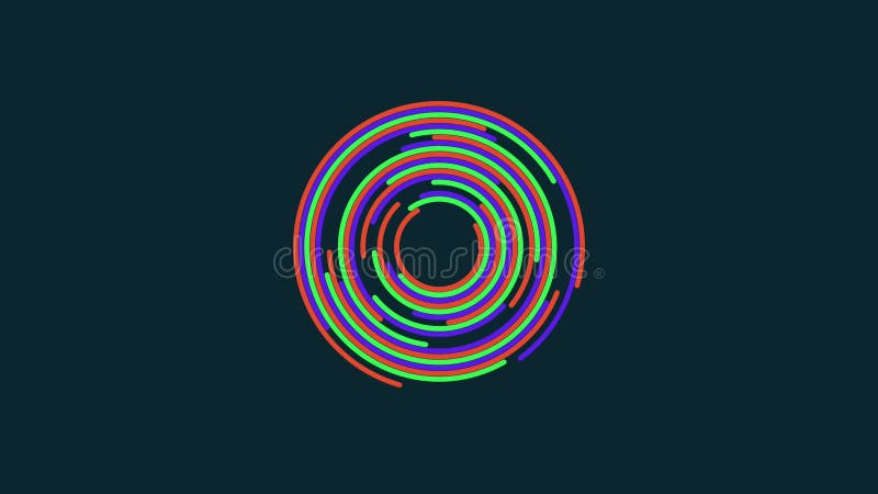 Vibrantly Colored Lines Form a Floating Circle in a Black Backdrop ...