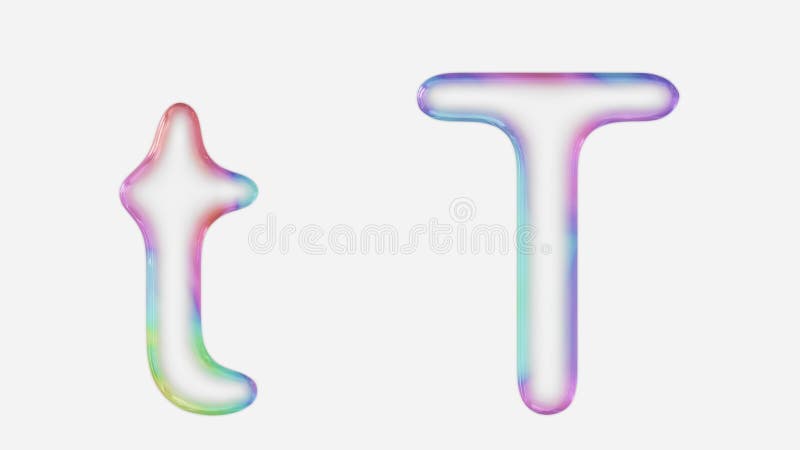 Vibrantly Colorful Upper and Lower Case D Rendered Using a Bubble Stock ...