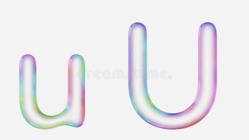 Vibrantly Colorful Upper and Lower Case D Rendered Using a Bubble Stock ...