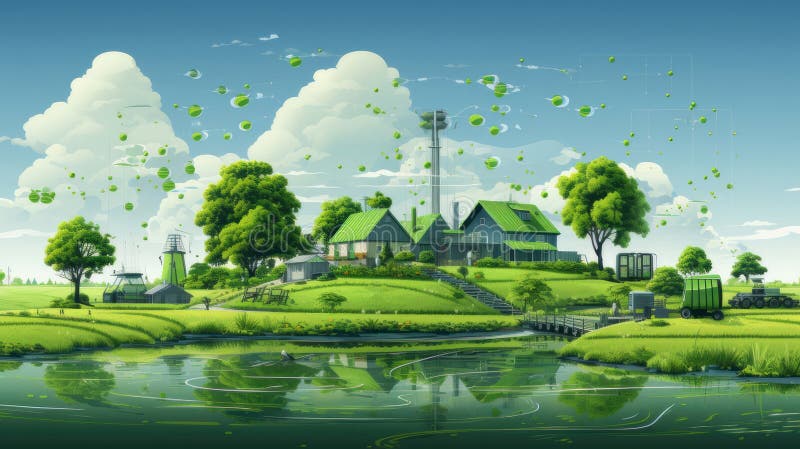 Futuristic Farm with Green Technology and Sustainable Agriculture ...