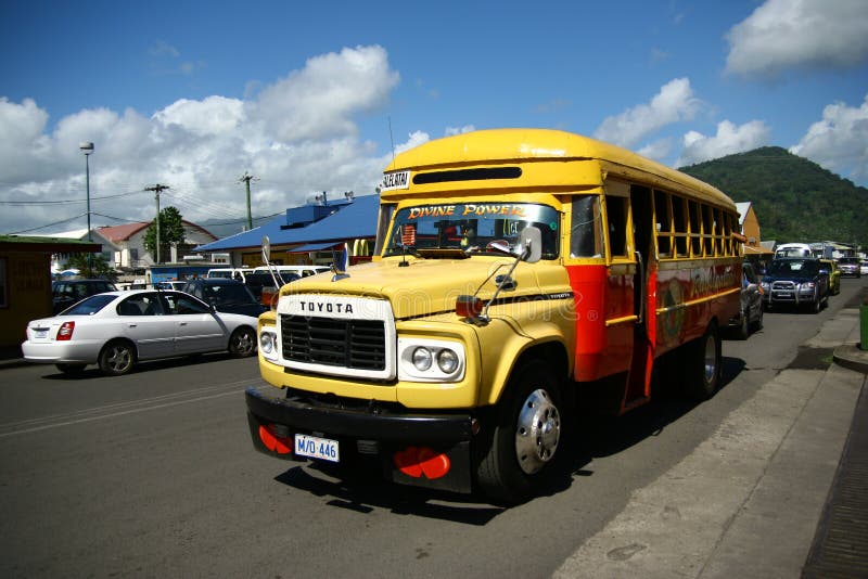 Vibrantly Painted Bus in Samoa Editorial Photo - Image of samoa ...