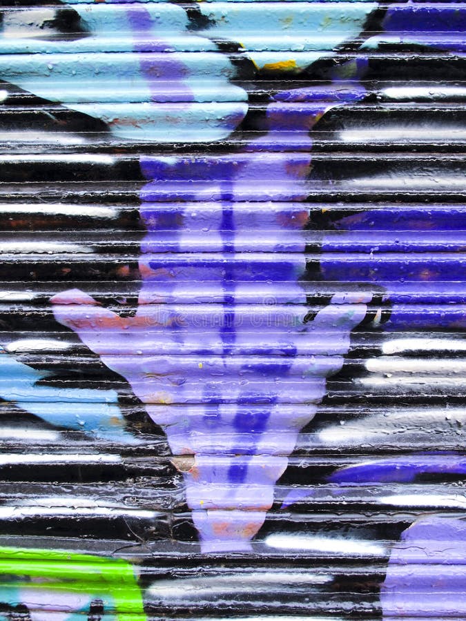 Vibrantly Painted Graffiti on Metal Stock Photo - Image of multicolor ...