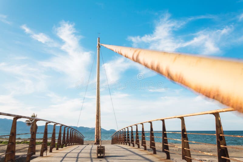 Vibrating Bridge Iron Beam Close Up Vibration Wind Rust Stock Photo ...