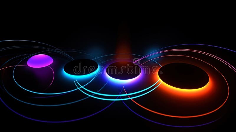 Vibrating Colored Circles on a Black Background Stock Illustration ... Vibrating Colored Circles on a Black Background Stock Illustration ...
