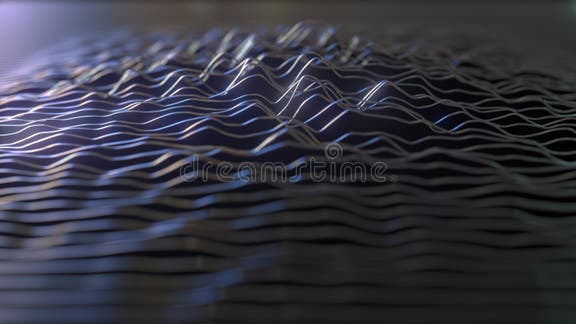 Vibrating Metal Strings or Waves, 3d Rendering Stock Illustration ...