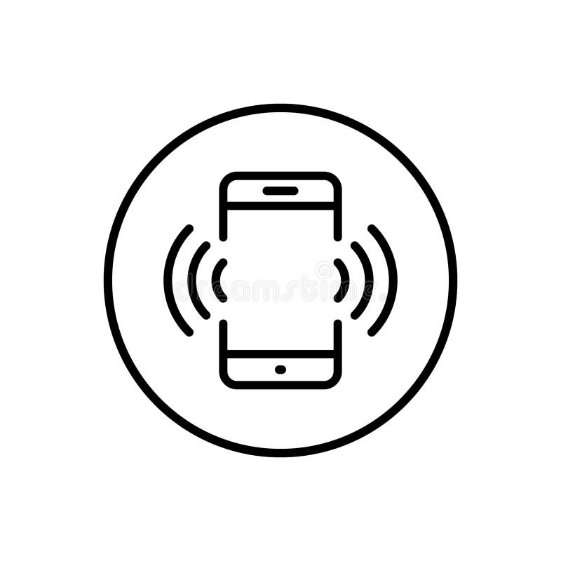 Vibrating Mobile Phone Icon on Circle Line. Cellphone Vibration Sign ...