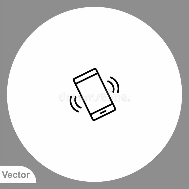 Vibrating Phone Vector Icon Sign Symbol Stock Vector - Illustration of ...
