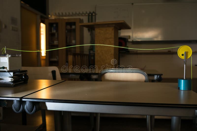 Vibrating String is Illuminated by Stroboscope, Causing Standing Waves ...