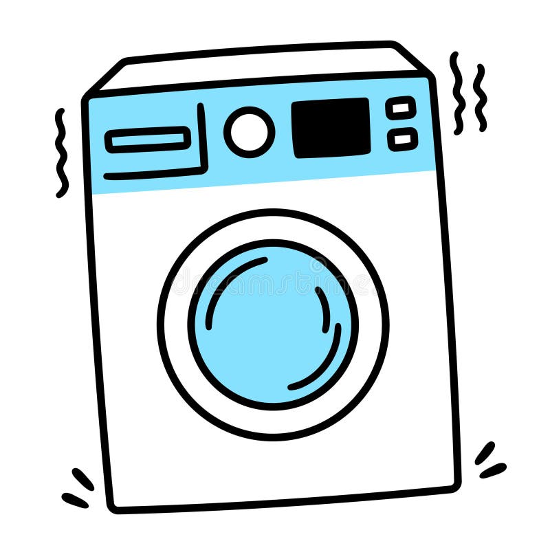 Washing Machine Vector Sticker Fully Automatic Front Loading Washing