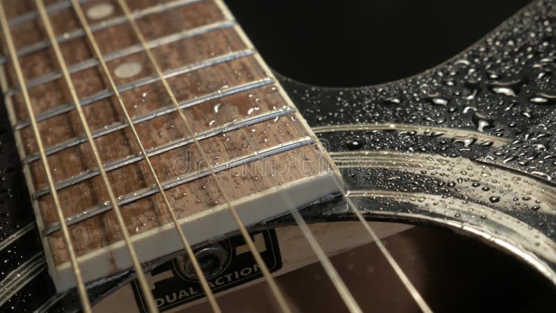 Vibration of Strings on an Acoustic Guitar Stock Video - Video of ...