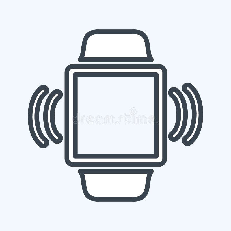 Vibration Icon in Trendy Line Style Isolated on Soft Blue Background ...