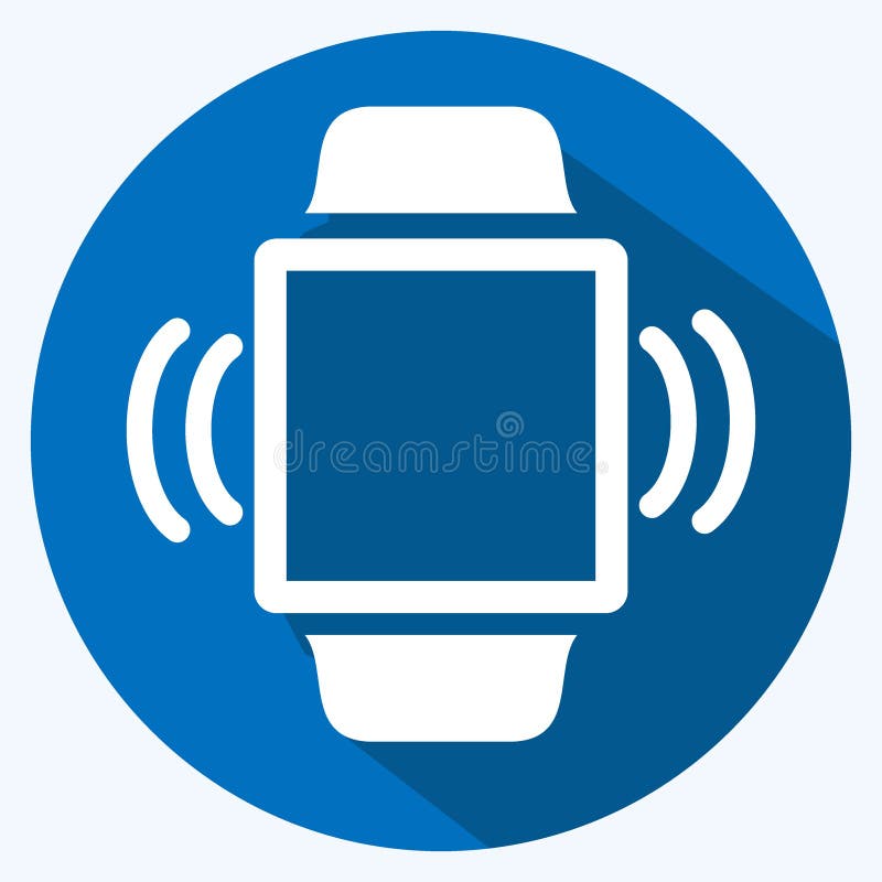 Vibration Icon in Trendy Long Shadow Style Isolated on Soft Blue ...
