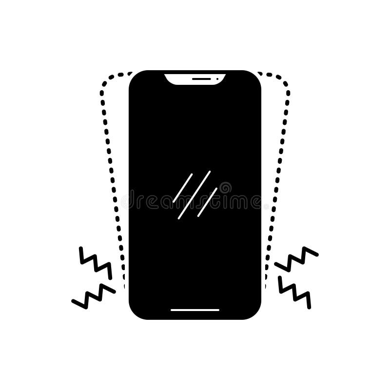 Black Solid Icon for Vibration, Technology and Smartphone Stock Vector ...