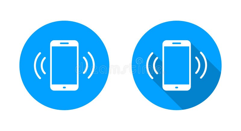Vibration Mode Phone Icon with Long Shadow. Cellphone Vibrating Concept ...