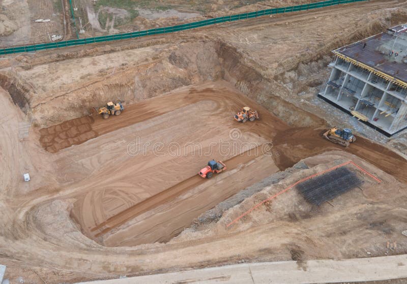 Vibration Road Roller and Wheel Loader Leveling Ground for Construct of ...