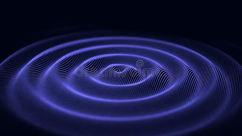 Vibration and Sound Wave. Circle Blue Pulse Wave with Points on the ...
