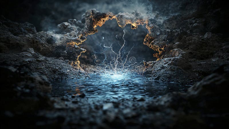 Vibrations of Void Shattering Structure of Memory Fantasy Realm Digital Art Ethereal Landscape ...