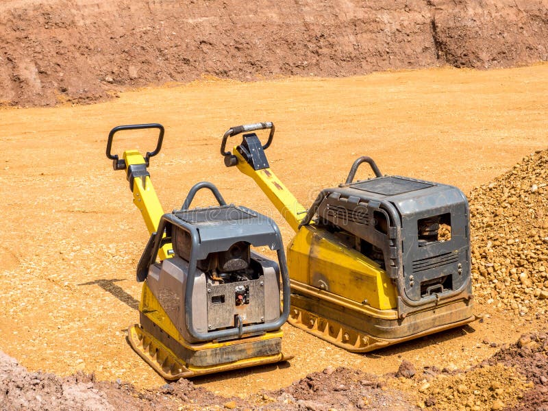 Vibratory Plate on a Construction Site Stock Photo - Image of civil ...