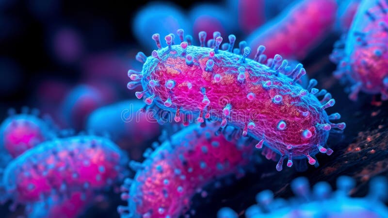 Vibrio Cholerae Bacteria Under a Microscope AI Generated Stock ...