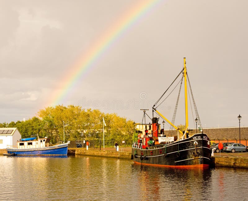 Boat and rainbow editorial image. Image of history, balls - 52121580