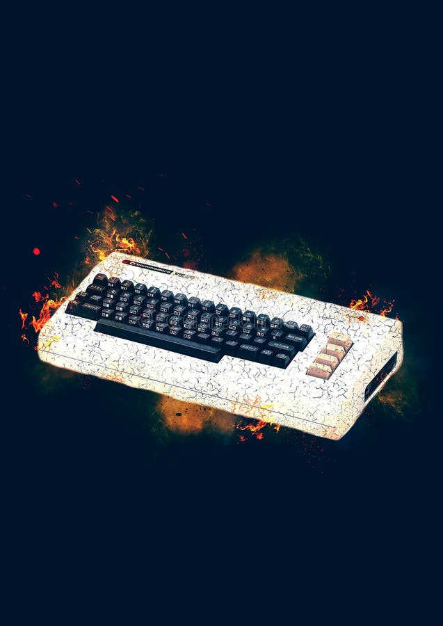 Vic 20 Retro Home Computer on Fire Stock Illustration - Illustration of ...