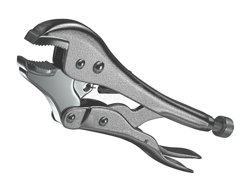 Vice Grips on White Background Stock Illustration - Illustration of ...