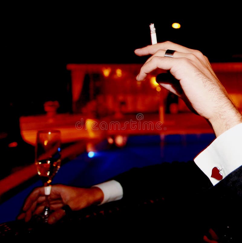 Vices of a man stock image. Image of smoke, wine, pool - 133164243