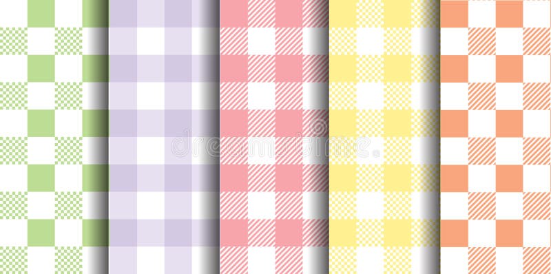 Vichy Seamless Set. Pastel Gingham Pattern. Background for Easter ...