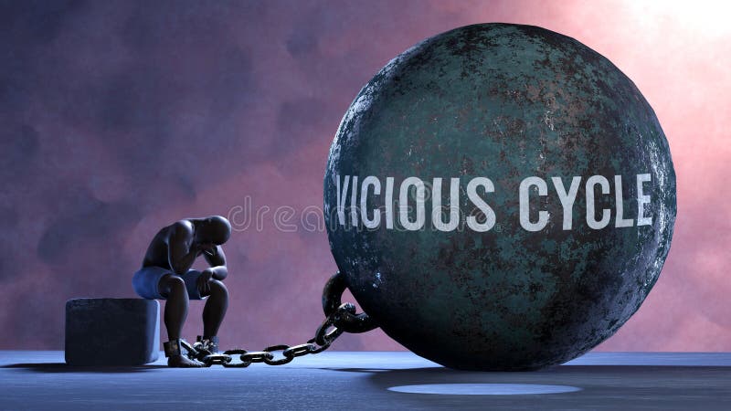 Vicious Cycle that Limits Life Stock Illustration - Illustration of ...