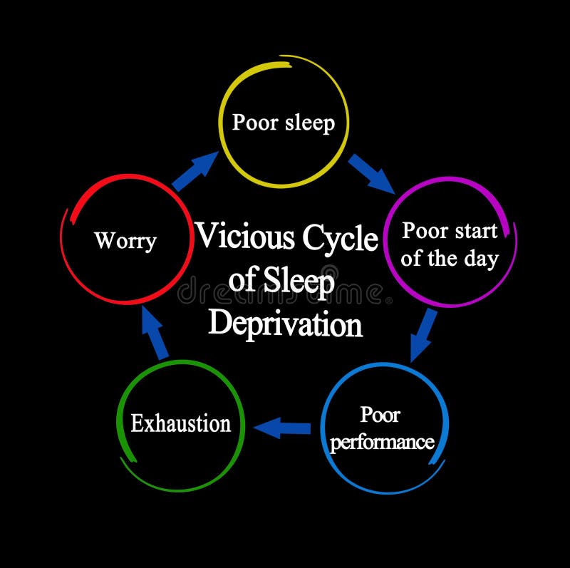 Cycle of Sleep Deprivation stock illustration. Illustration of concept ...