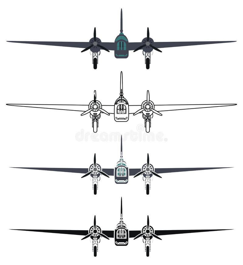 Vickers Wellington in Front View Stock Vector - Illustration of ...