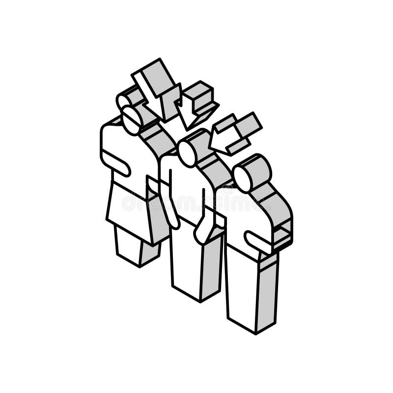 Victim Blaming Isometric Icon Vector Illustration Stock Vector ...