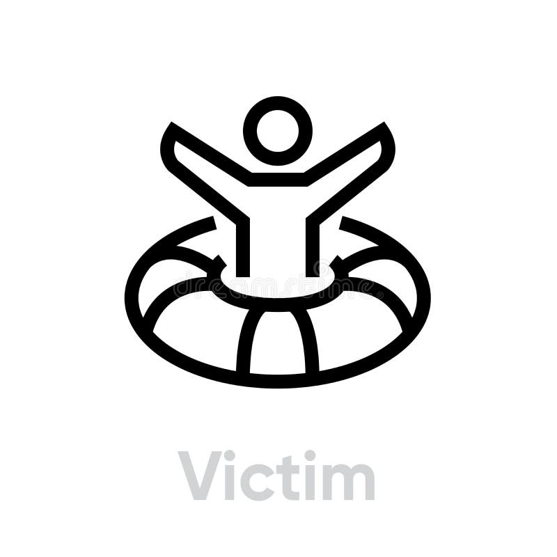 Victim Help Support Icon. Editable Line Vector Stock Vector ...
