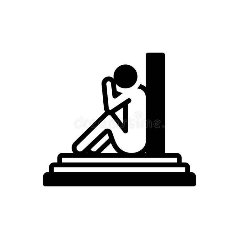 Black Solid Icon for Victims, Sufferer and Upset Stock Illustration ...