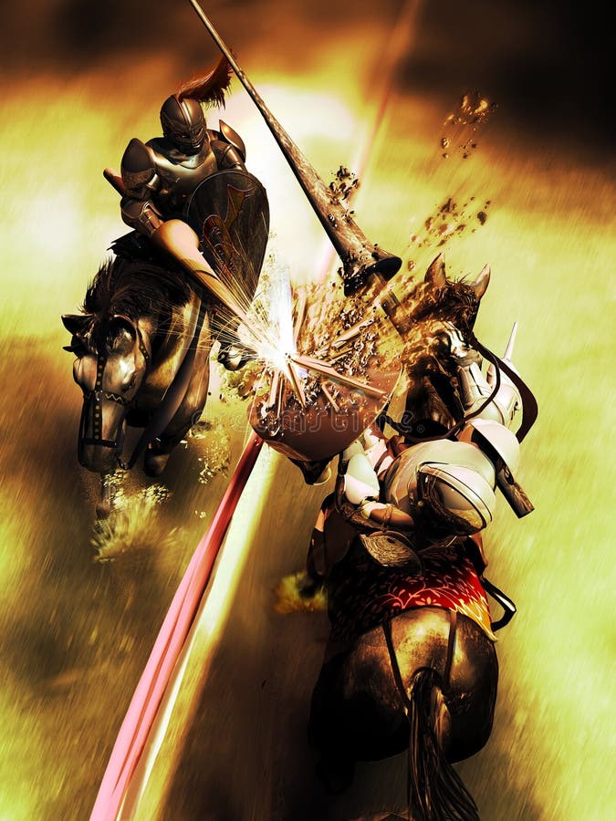 Chevalier Médiéval De Joute Sur Le Cheval Illustration de Vecteur ...