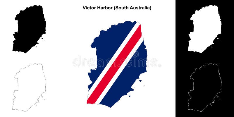Victor Harbor outline map stock vector. Illustration of vector - 334798553