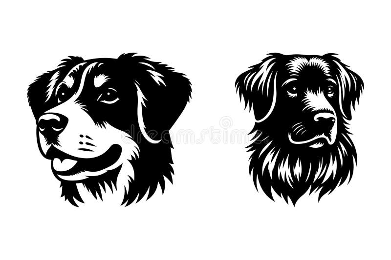 Victor Icon with Dog Head Silhouette on White Background. Stock ...