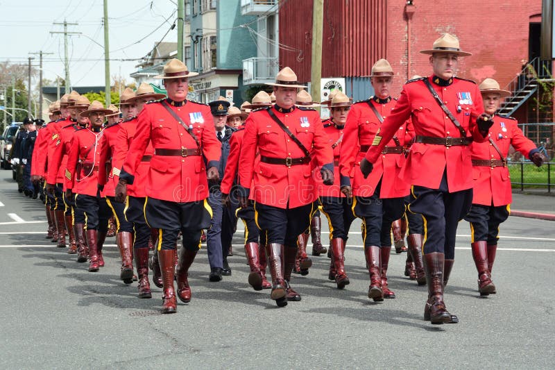 Rcmp Officers Marching In Kdays Parade In Edmonton Alberta Editorial Stock Image Image Of 3815