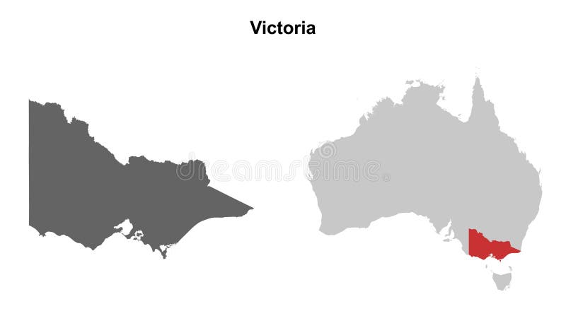 Victoria outline map stock illustration. Illustration of vector - 378848600