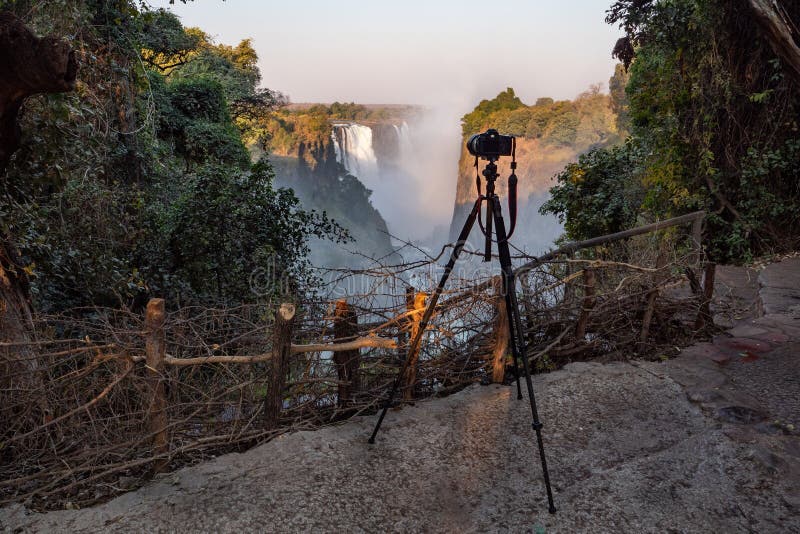 Victoria Falls, Aerial View of the Waterfall Stock Image - Image of ...