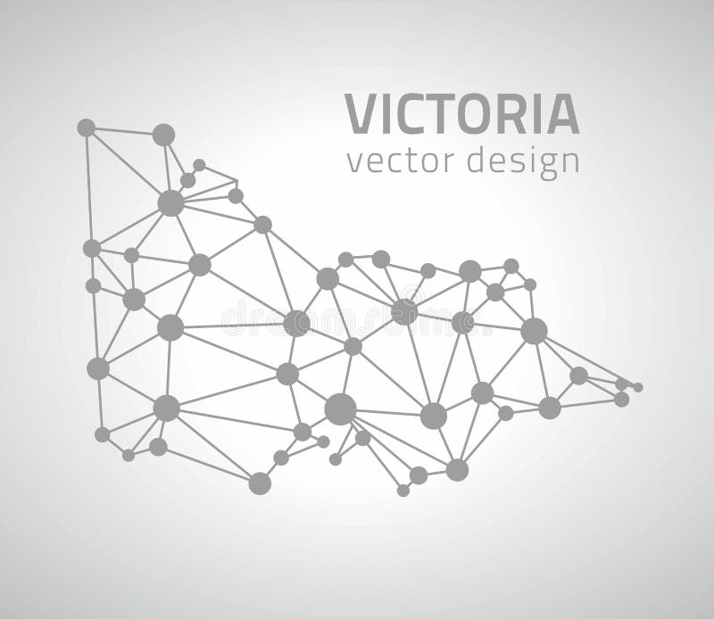 Victoria Vector Dot Grey Outline Triangle Perspective Modern Map Stock ...