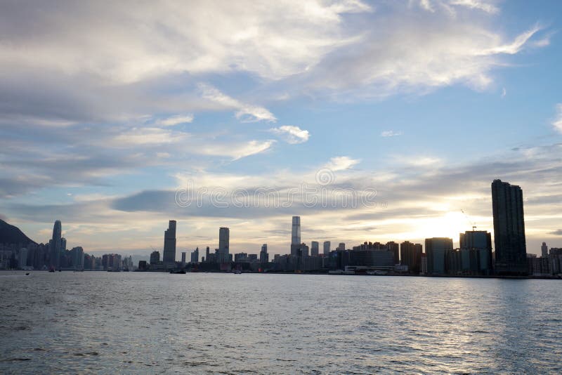 The Victoria Harbor View at Ferry Hk Stock Photo - Image of kowloon ...