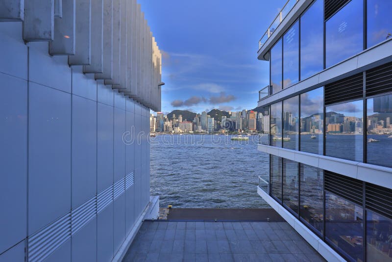 The Victoria Harbour View between Buildings at Ocean Terminal Deck 10 ...