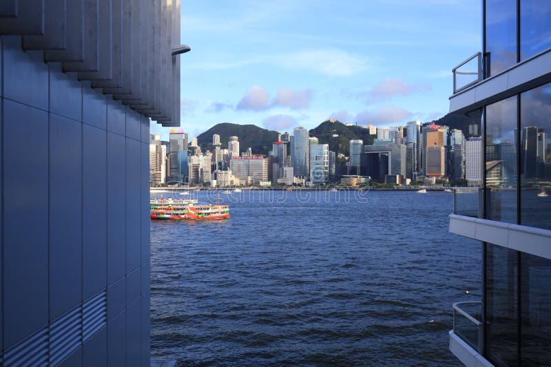 The Victoria Harbour View between Buildings at Ocean Terminal Deck 10 ...