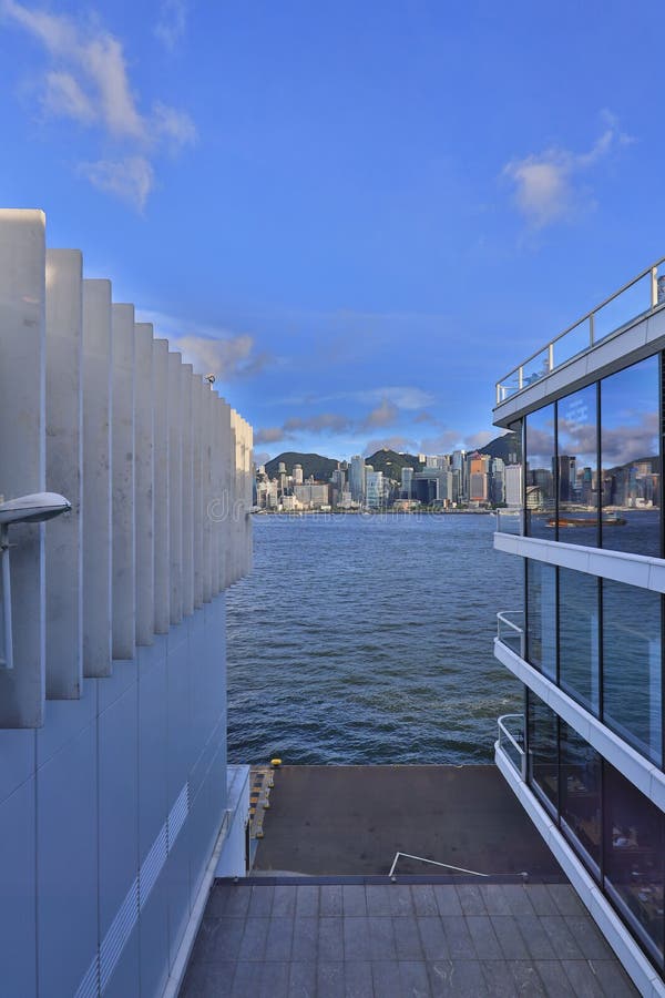 The Victoria Harbour View between Buildings at Ocean Terminal Deck 10 ...