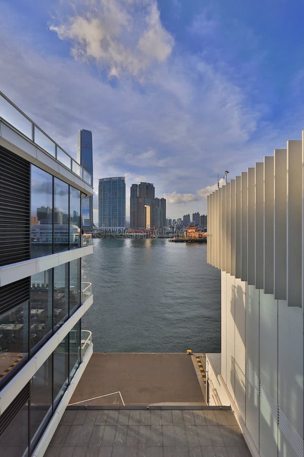 The Victoria Harbour View between Buildings at Ocean Terminal Deck 10 ...