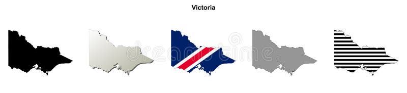 Victoria outline map stock vector. Illustration of strabane - 385537045