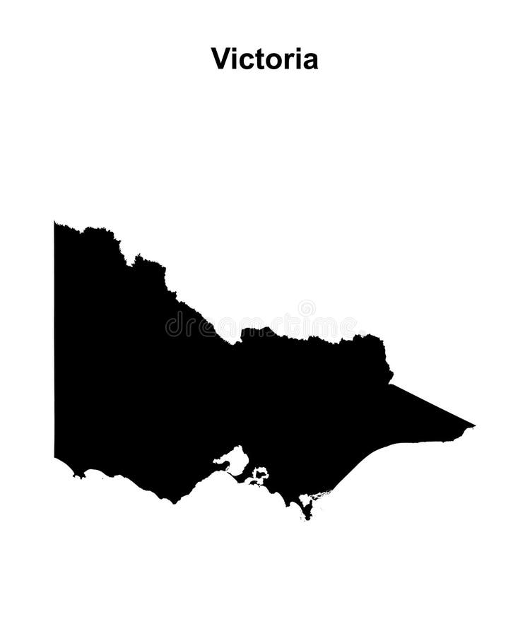 Victoria outline map stock vector. Illustration of isolated - 360327428